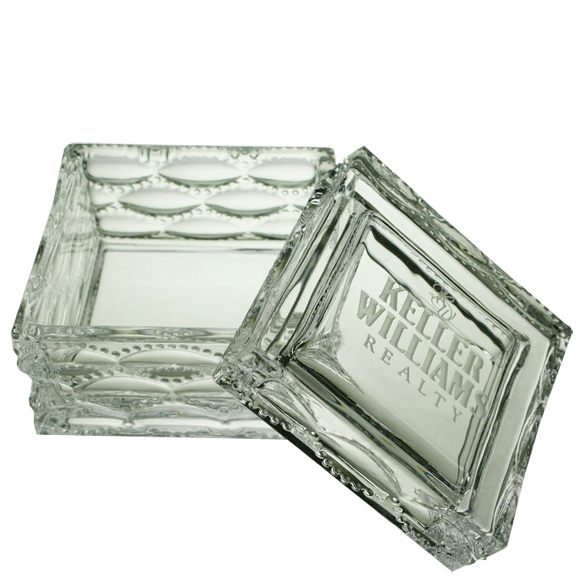 Camellia Glass Jewerly Box | Etched Glass Gift Box | Paradise Awards