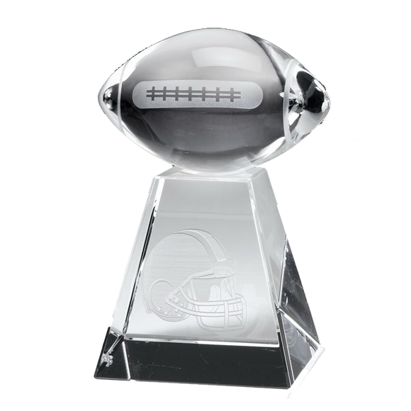 Crystal Football Award | Etched Glass Football Statue | Paradise Awards
