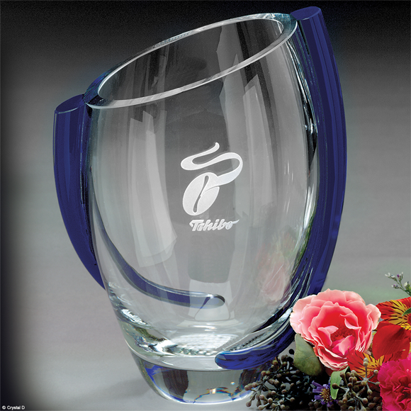 Triumph Glass Trophy Vase Award | Engraved Glass Vase Statue | Paradise ...