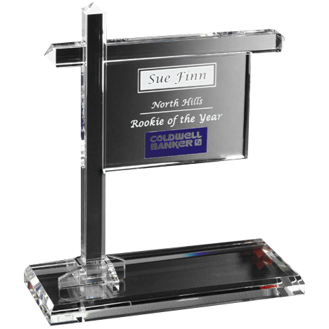 Crystal Real Estate Sign Award | Etched Glass House Trophy | Paradise ...