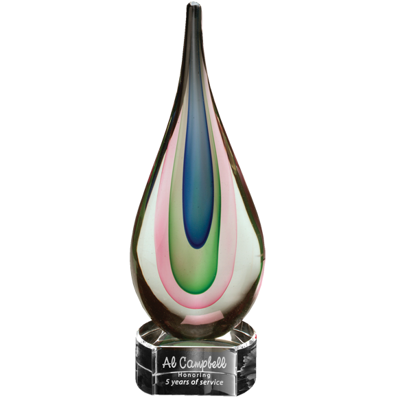 Emergence Raindrop Artglass Award | Personalized Rain Drop Art Trophy ...