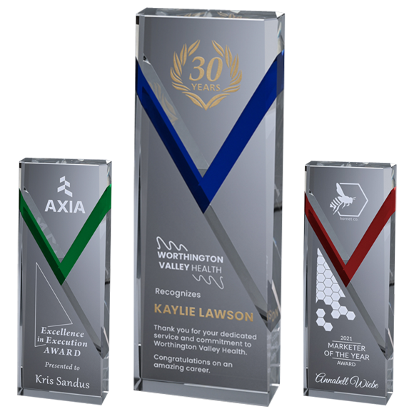 Celebrate Crystal Award | Etched Art Glass Rectangle Statue | Paradise ...