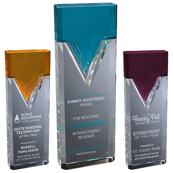 Nobility Crystal Award | Etched Art Glass Rectangle Statue | Paradise ...