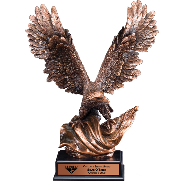 Grand Eagle Wings Trophy | Engraved Flying Eagle Statue | Paradise Awards