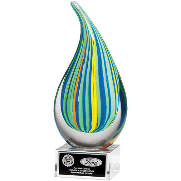 Raindrop of Colors Artglass Award | Personalized Artglass Award ...