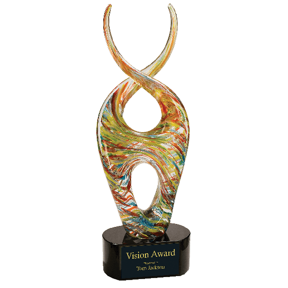 Color Twist Art Glass Award | Personalized Multi Color Crystal ...