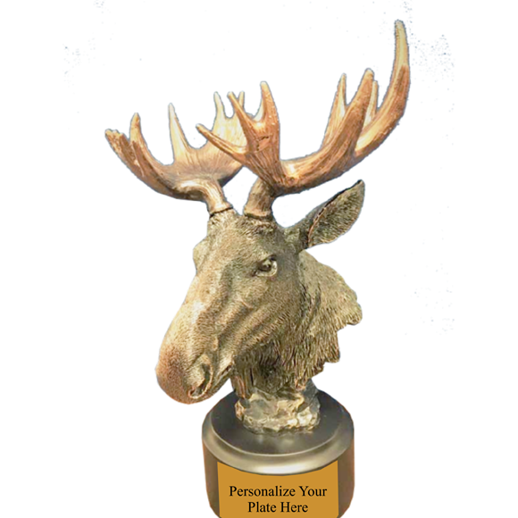 Bronze Moose Head Award Statue | Engraved Moose Statue | Paradise Awards