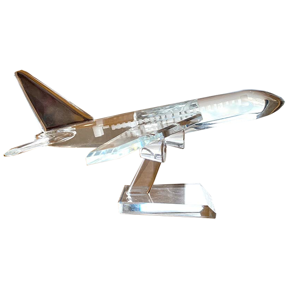Crystal Miniature Airplane Award | Glass Airplane Replica Statue ...