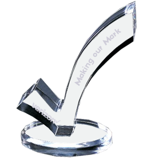 Acrylic Checkmark Award | Engraved Hitting the Mark Trophy | Paradise ...