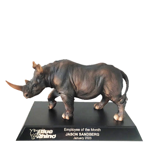 Charging Rhino Award Trophy | Personalized Rhinoceros Statue | Paradise Awards