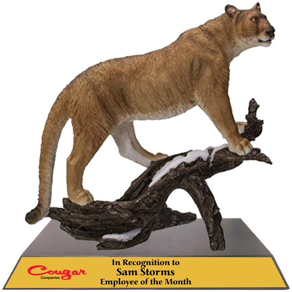 Preying Cougar Award | Personalized Cougar Statue | Paradise Awards