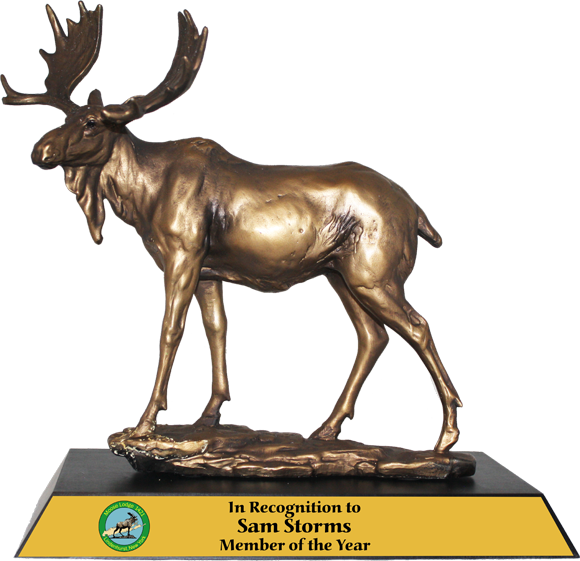Standing Moose Award | Personalized Golden Moose Statue | Paradise Awards