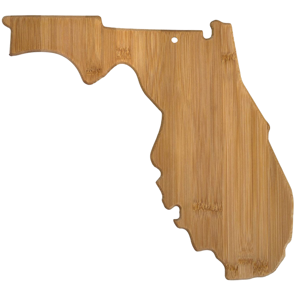 Florida Shaped Bamboo Plaque | Engraved Bamboo Florida Board | Paradise ...