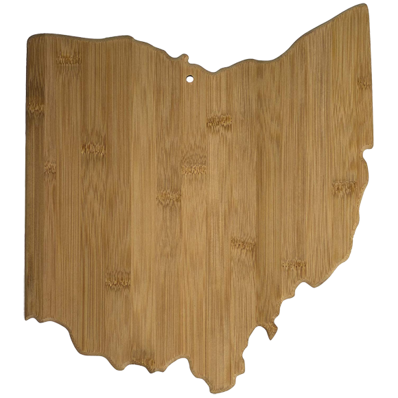 Ohio Shaped Bamboo Plaque | Engraved Bamboo Ohio Board | Paradise Awards