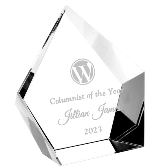 Glimmer Gem Crystal Award | Engraved Glass Gem Statue | Paradise Awards