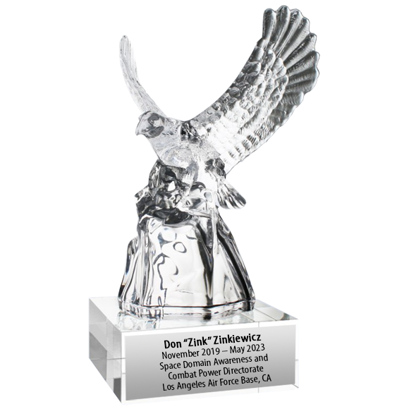 Spirit Eagle Glass Award W/ Clear Base | Engraved Glass Eagle Statue ...