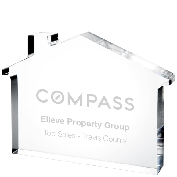Real Estate House Acrylic Award | Engraved House Acrylic Trophy ...