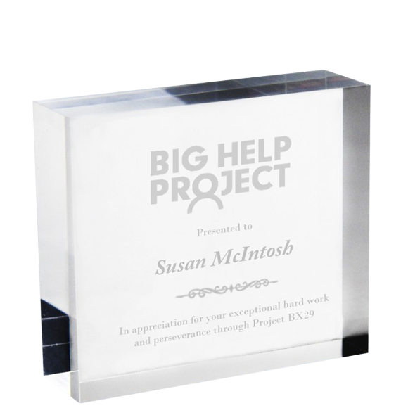 Simple Clear Block Acrylic Award | Engraved Square Acrylic Trophy ...
