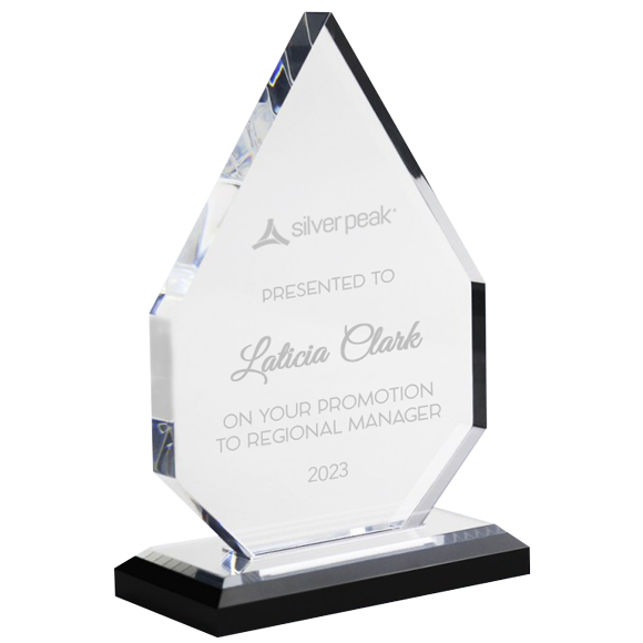 Elegant Diamond Acrylic Award | Engraved Peak Acrylic Trophy | Paradise Awards