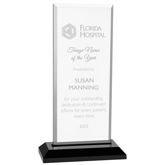 Inspire Tower Acrylic Award | Engraved Acrylic Rectangle Statue ...