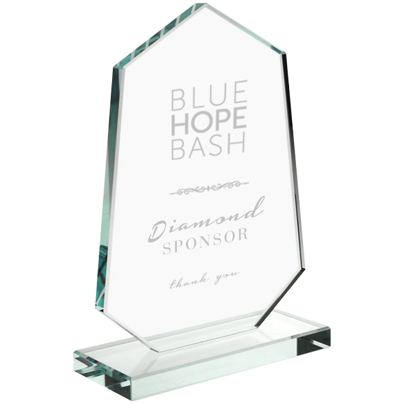 Starfire Glass Polygon Award | Engraved Glass Statue | Paradise Awards