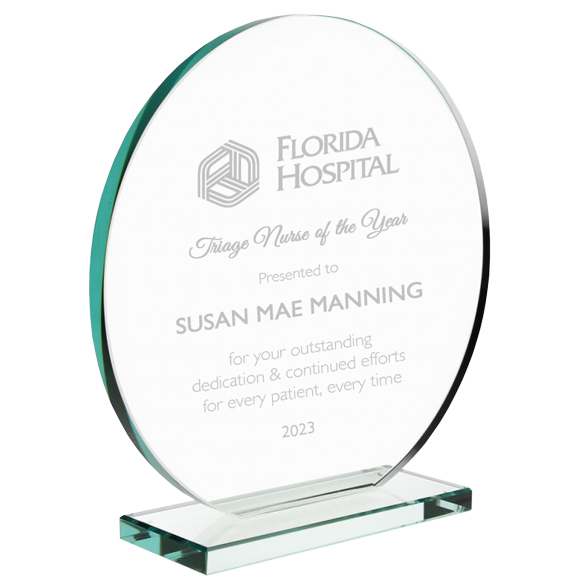 Starfire Glass Circle Award | Engraved Glass Statue | Paradise Awards