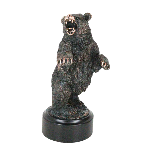 Tall Standing Bear Trophy | Bronze Bear Award Statue | Paradise Awards