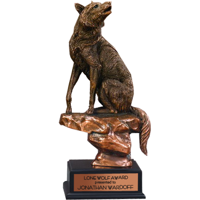 Bronze Howling Wolf Trophy | Bronze Wolf Award Statue | Paradise Awards