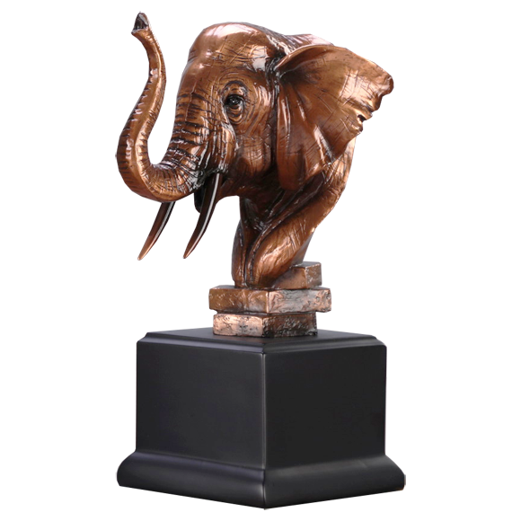 Bronze Elephant Dumbo Head Trophy | Elephant Preserve Statue | Paradise ...
