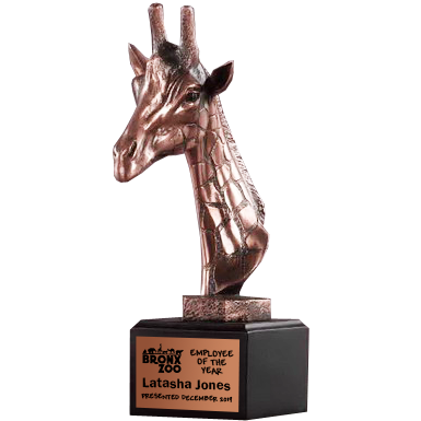Giraffe Head Statue Trophy | Bronze Giraffe Award Statue | Paradise Awards