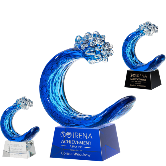 Oceana Wave Crystal Award | Etched Crystal Award | Paradse Awards