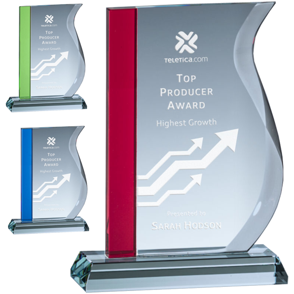 Mossley Wave Crystal Award | Etched Crystal Award | Paradse Awards