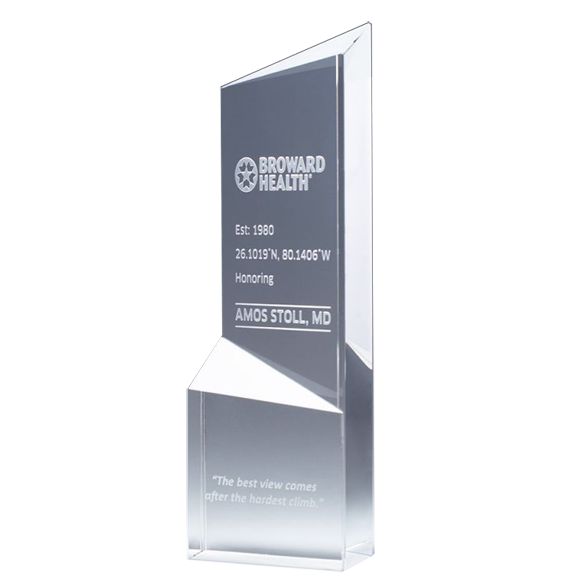 Contempo Crystal Award | Etched Crystal Trophy | Paradise Awards