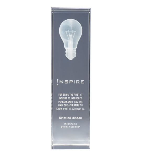 Luminosity Crystal Award | Etched Crystal Trophy | Paradise Awards