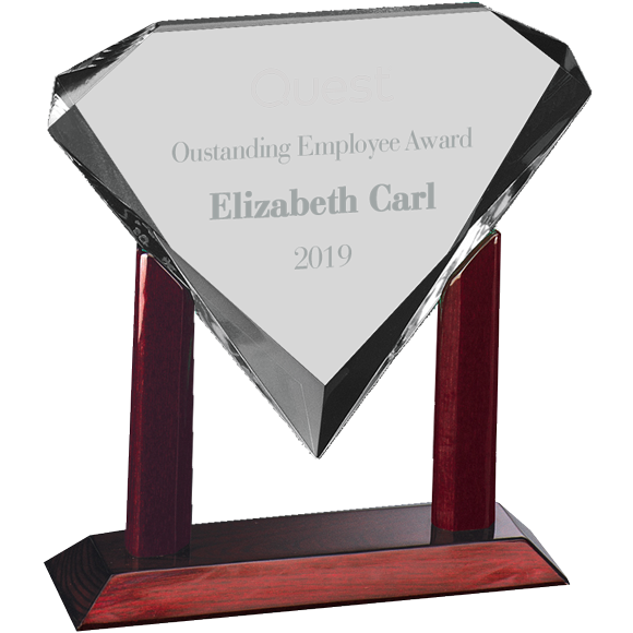 Acrylic Rising Diamond Award | Personalized Acrylic Awards | Paradise ...
