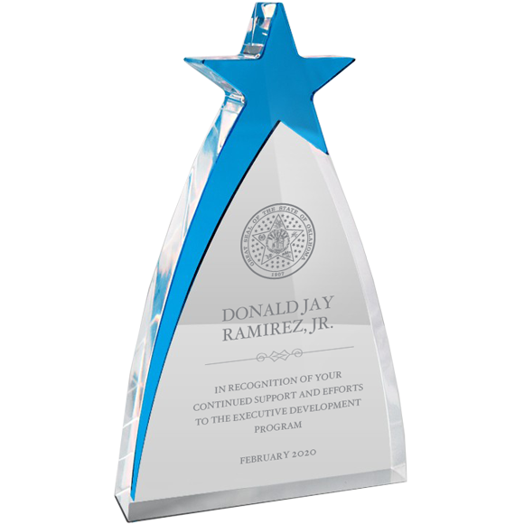 Blue River Acrylic Star Award | Personalized Acrylic Awards | Paradise ...