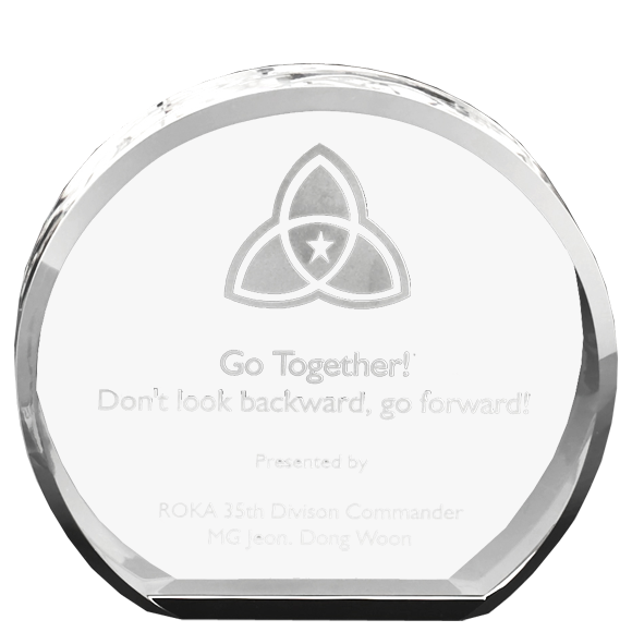 Mini Crystal Disk Award | Etched Crystal Circle Trophy | Paradise Awards