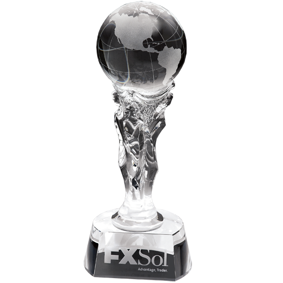 Crystal Athena Award | Etched Glass Globe Trophy | Paradise Awards