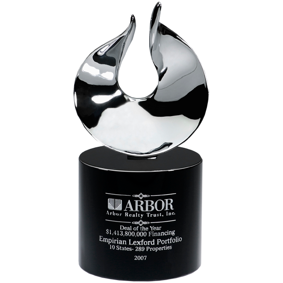 Famous Flame Award | Etched Glass Flame Trophy | Paradise Awards
