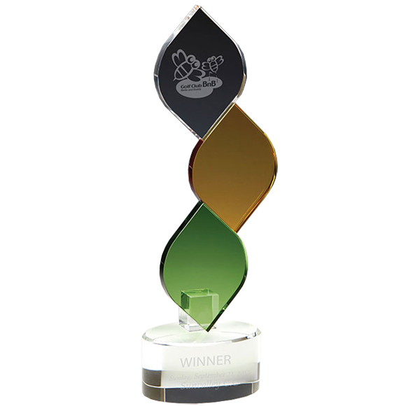 Tropical Flame Crystal Award | Etched Green Enviroment Trophy ...