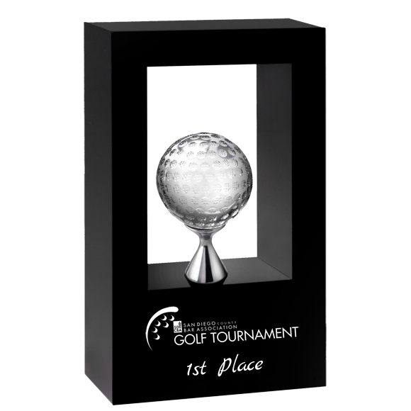 Crystal Golfer View Award | Etched Black Golf Trophy | Paradise Awards