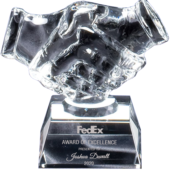 Crystal Handshake Award | Engraved Glass Hand Shake Statue | Paradise ...