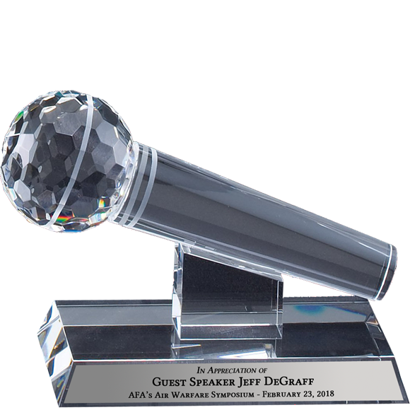 Crystal Microphone Trophy | Engraved Glass Microphone Statue | Paradise ...