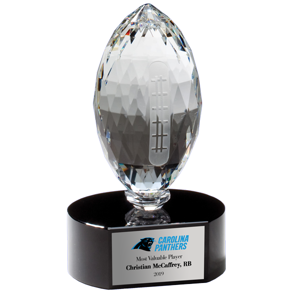 Crystal Football Trophy | Engraved Glass Football Statue | Paradise Awards