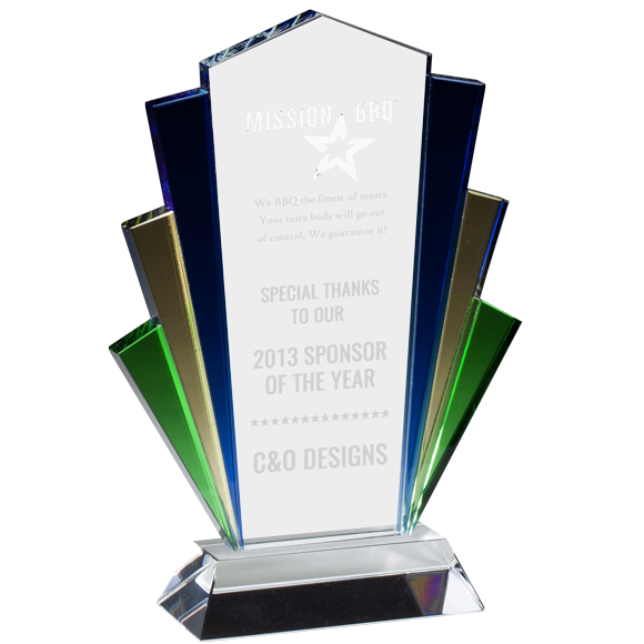 Colorful Glass Express Award | Multi Color Glass Peak Statue | Paradise ...