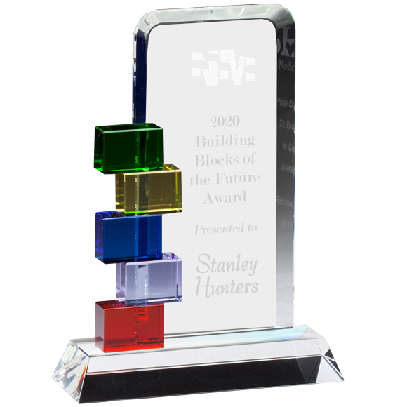 Colorful Glass Squares Award | Multi Color Glass Rectangle Statue ...