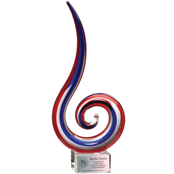 Peppermint Swirl Art Award | Personalized Artglass Trophy | Paradise Awards