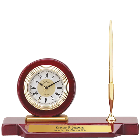 Symphony Desk Set Clock | Engraved Desk Clock Statue | Paradise Awards