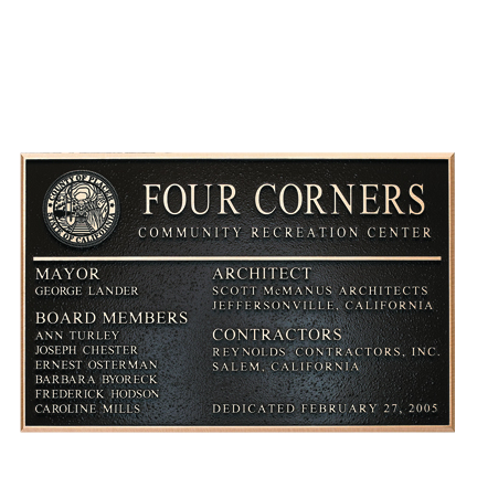 Raised Letters Bronze Plaque | Bronze Plaques | Recognition Awards