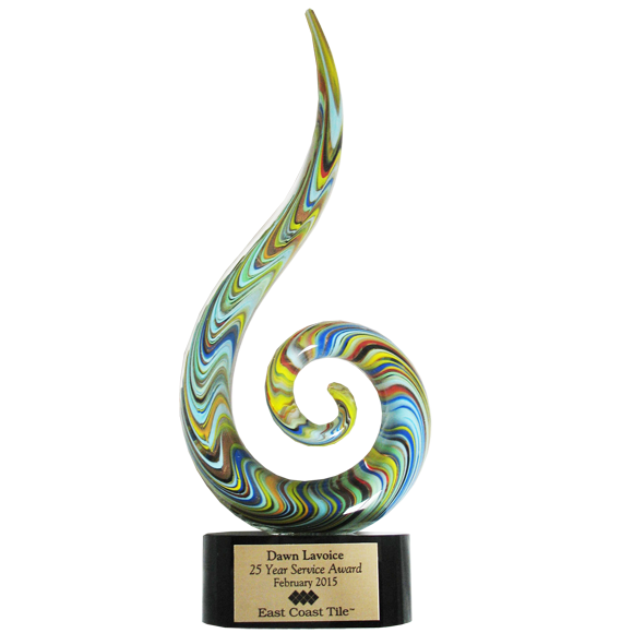 Color Swoop Art Glass Award | Personalized Multi Color Crystal ...